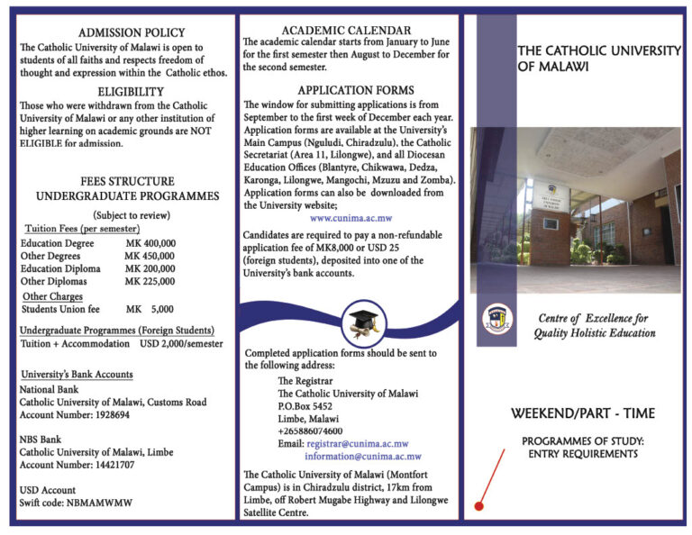 Admission-Downloads – The Catholic University of Malawi